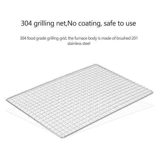 Camping Fire Pit, Foldable Campfire Grill with Storage Bag, Barbeque Grill, Lightweight Camping Grills, Camping Campfire Grill for Fireplace Outdoor Bbq Camping Fire Pit Stainless Steel Grills