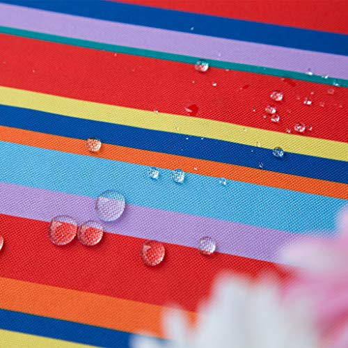SquarePie Outdoor Tablecloth Rectangle Stain Resistant Waterproof Table Linen Table Cover with Umbrella Hole and Zipper for Picnic Patio Garden Party Tables, 52x70 Color Stripe