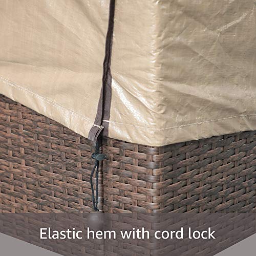 Verano Garden Patio Furniture Covers , Waterproof Outdoor Couch Cover , Polyester Dust-Resistant,Beige (Middle(79" L x 27" W x 16" H))