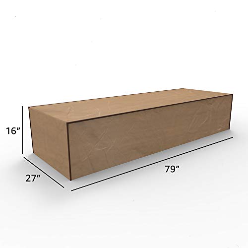Verano Garden Patio Furniture Covers , Waterproof Outdoor Couch Cover , Polyester Dust-Resistant,Beige (Middle(79" L x 27" W x 16" H))