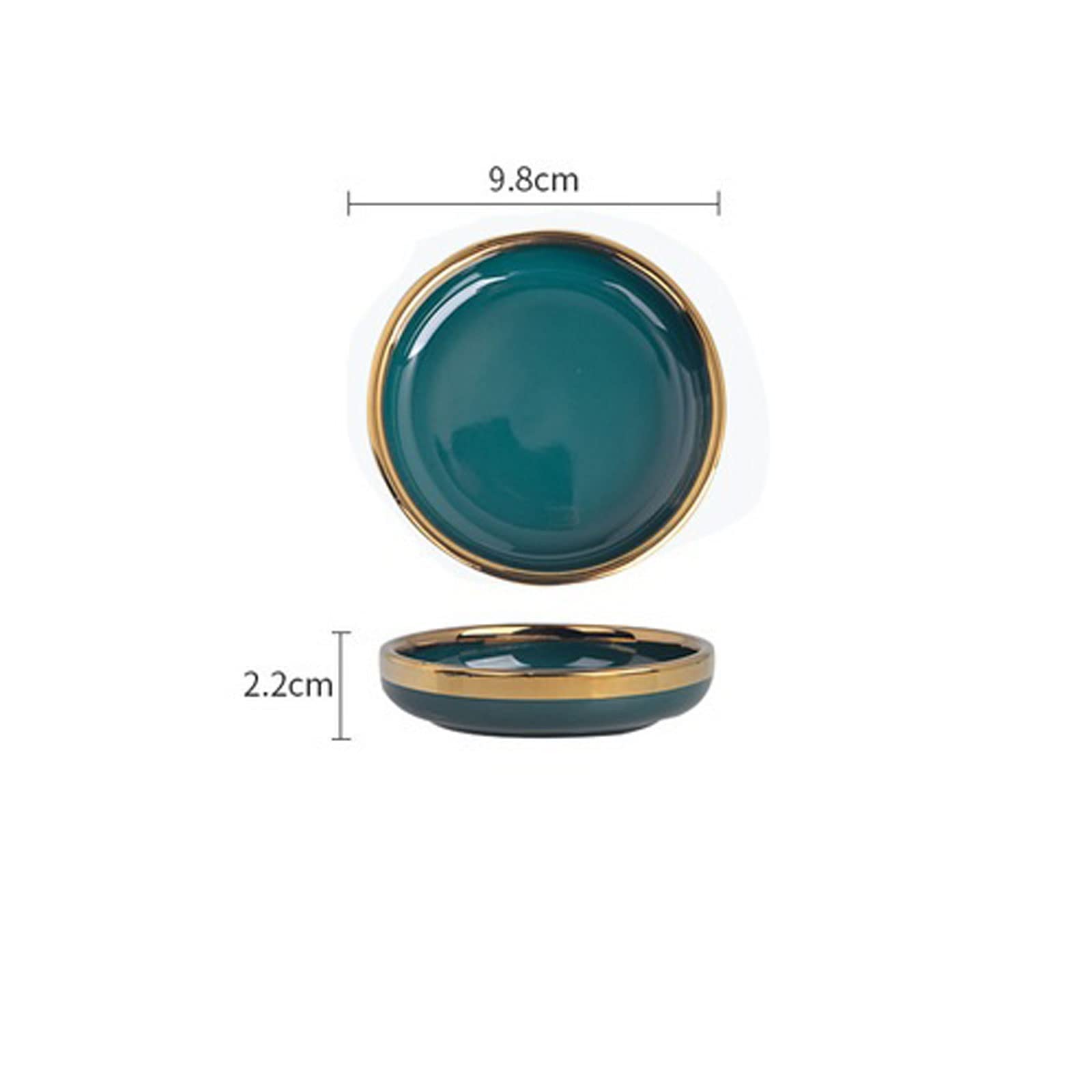 TAKESH Dinner Plates Gold Edging Green Porcelain Plates Food Dinner Set Dishes Soup Ceramic Plates