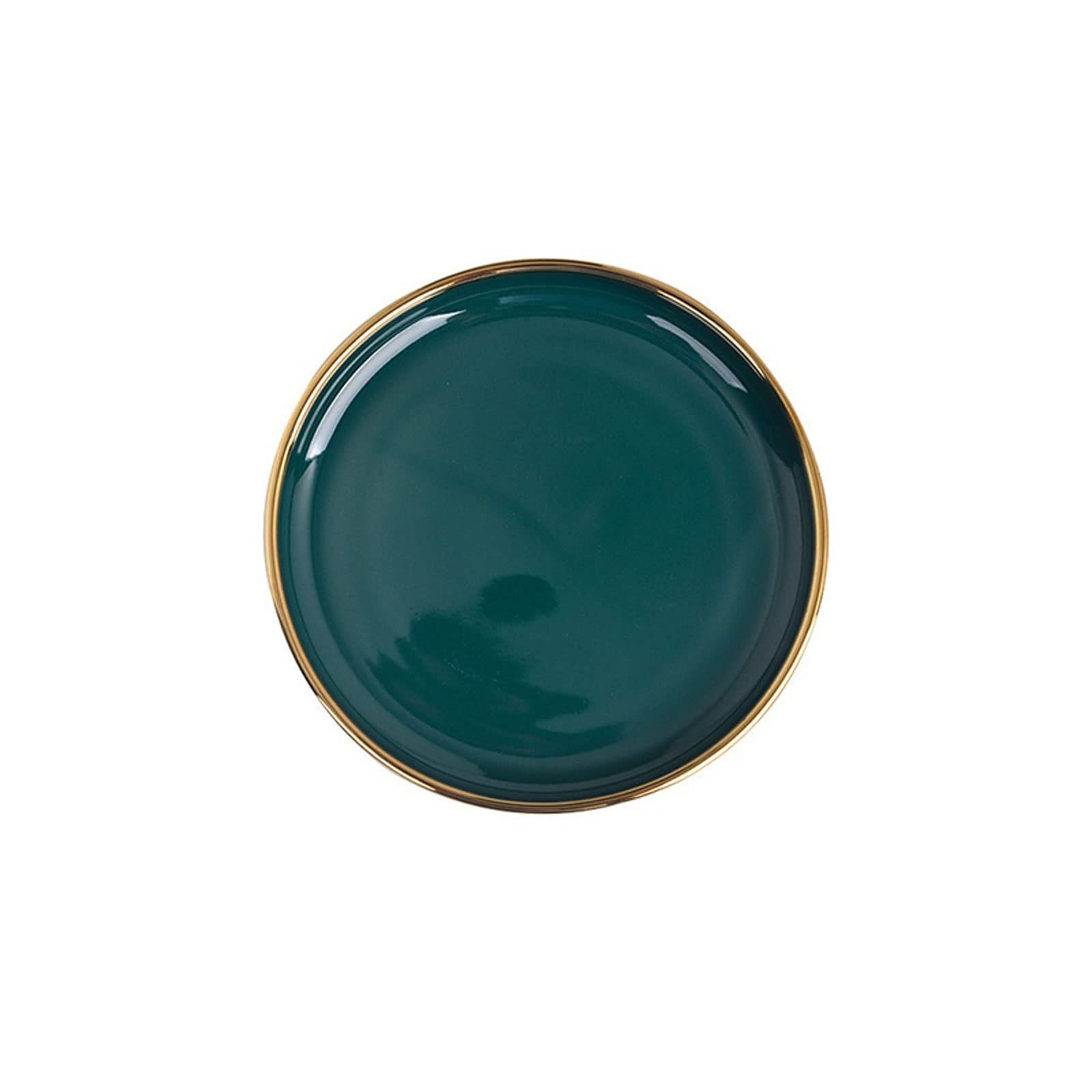 TAKESH Dinner Plates Gold Edging Green Porcelain Plates Food Dinner Set Dishes Soup Ceramic Plates