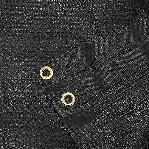 50% Black Shade Cloth Taped Edge with Grommets 20 ft X 20 ft Shade Fabric Sun Net Mesh for Pergola Patio Backyard Garden Shade Panel