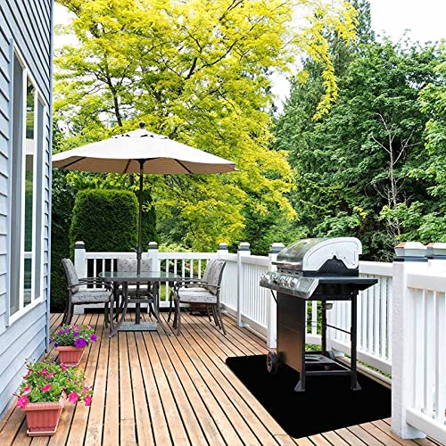 AiBOB Under Grill Mat, 40 X 60 inches Absorbent Oil Pad Protects Decks and Patios, Reusable and Waterproof, Black