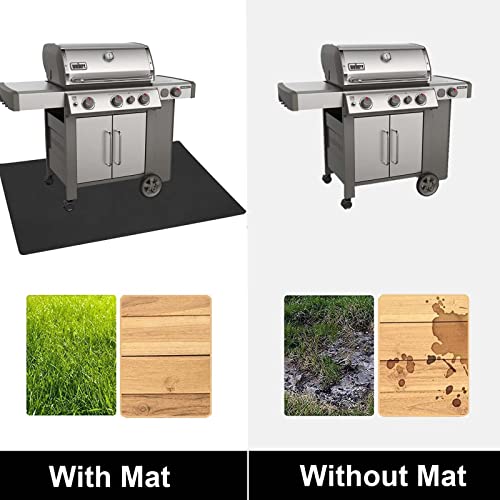 AiBOB Under Grill Mat, 40 X 60 inches Absorbent Oil Pad Protects Decks and Patios, Reusable and Waterproof, Black