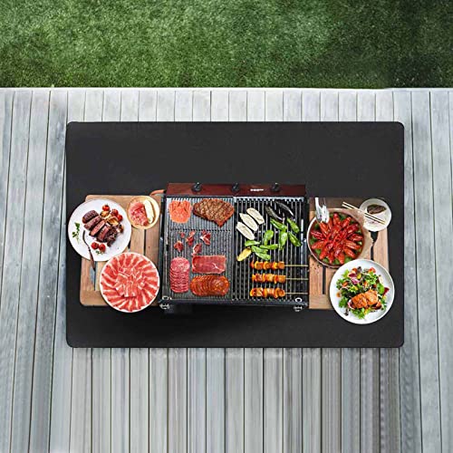 AiBOB Under Grill Mat, 40 X 60 inches Absorbent Oil Pad Protects Decks and Patios, Reusable and Waterproof, Black