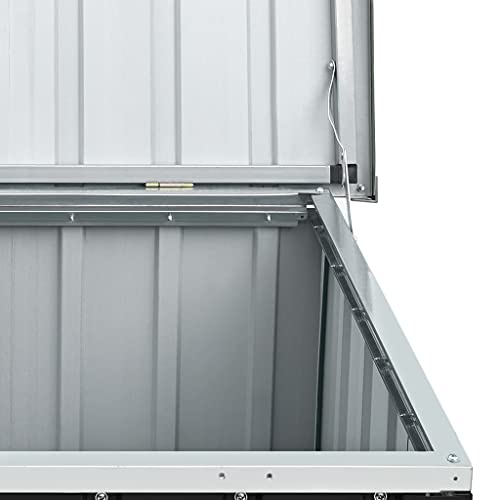 Galvanized Steel Garden Storage Container Deck Box,Garden Storage Box,Waterproof,Sturdy Structure,With lid, for Storing Cushion,Pillow,Blanket,Toys,Garden Tools,(Anthracite) 50.8"x26.4"x25.6"