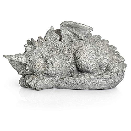Besti Decorative Outdoor Dragon Garden Statue - Cold Cast Ceramic Statue | Lawn and Yard Decoration | Weather-Resistant Finish