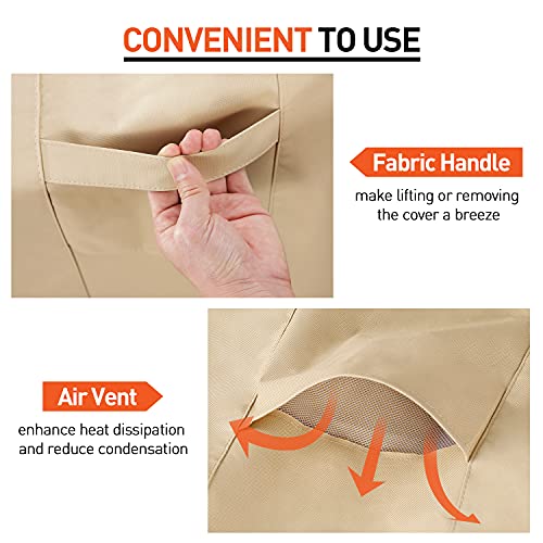 Arcedo 60 Inch Patio Sofa Cover and 2 Pack 80 Inch Patio Chaise Lounge Covers, Waterproof Outdoor Furniture Covers, Beige & Brown