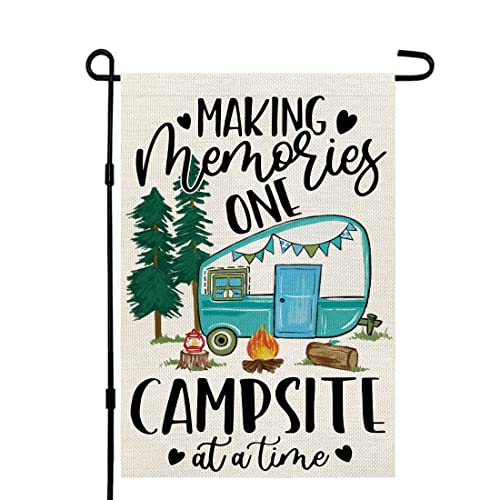 Camping Making Memories Garden Flag 12x18 Inch Double Sided RV Campsite Campfire Outside Party Decoration Yard DƩcor