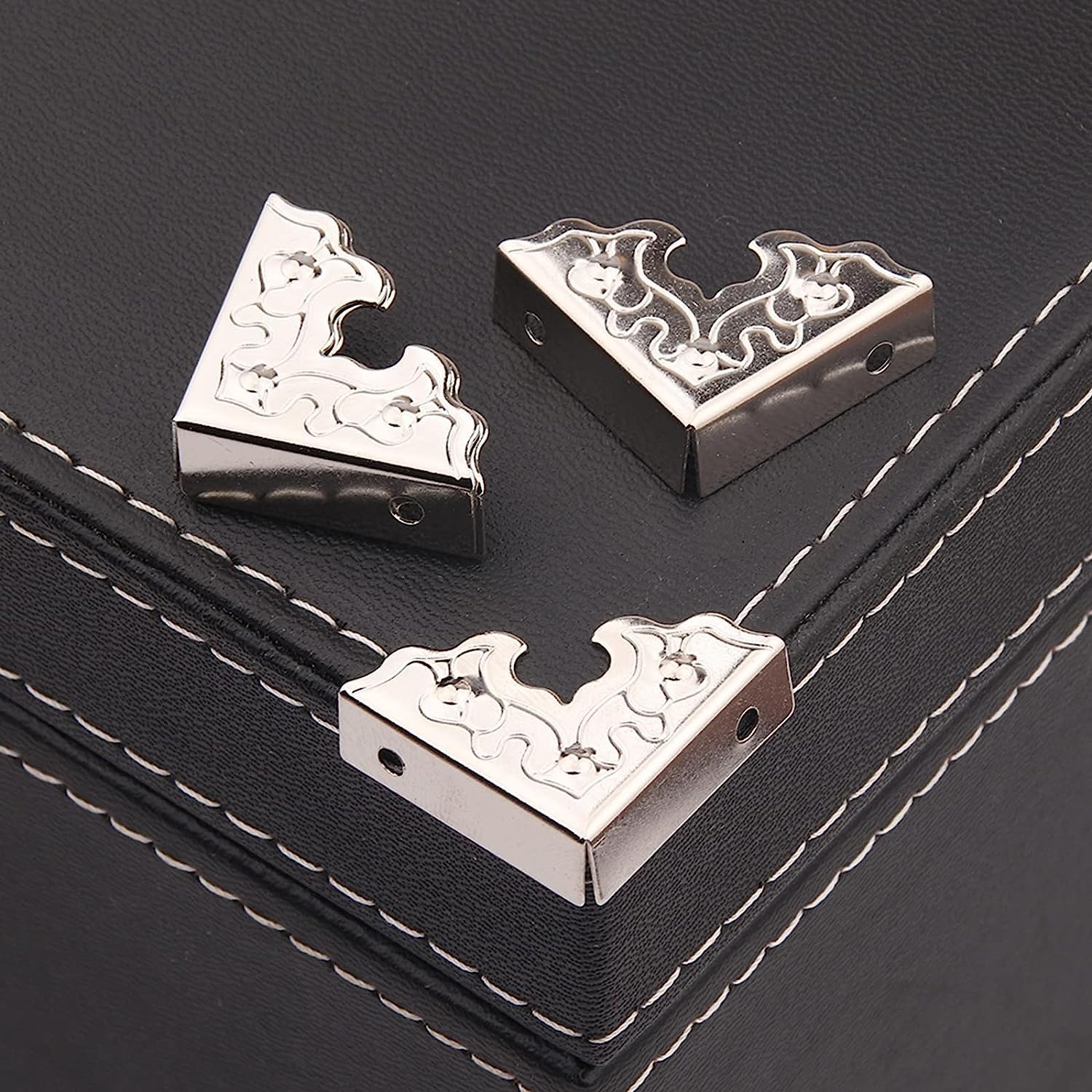 Table Corner Protection,Furniture Corner Guard,24 Pcs Desk Edge Safety Bumpers Iron Edge Cover Antique Furniture Corner Edge Guards,Jewelry Boxe