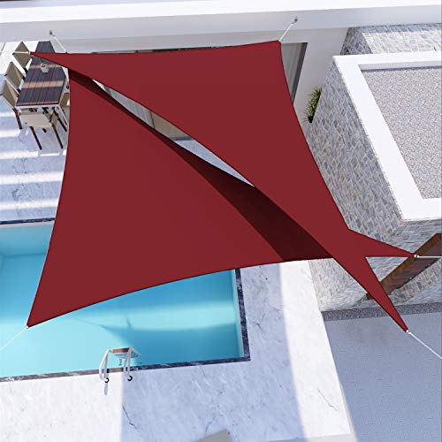Windscreen4less Right Triangle Red 16'x16'x22.6' Terylene Waterproof Sun Shade Sail UV Sesistant Canopy Awning Shelter Fabric for Patio Yard Lawn Garden Outdoor Activities - Customized Sizes