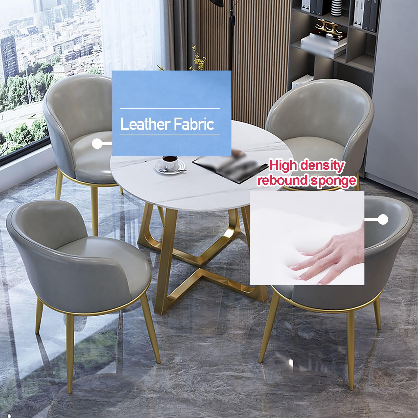 Office Conference Table,Reception Room Club Table,Table And Chair Combination,Negotiation Table Sales Office Shops Meetings Small Round Tables,1 Table 4 Chairs,Simple Kitchen Dining Table 80cm ( Color