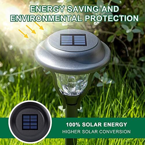 GIGALUMI Solar Garden Lights, 6 Pack Solar Yard Lights, Bright Solar Lights Outdoor Waterproof, Led Solar Pathway Lights Auto On/Off, Landscape Path Lights Solar Powered for Yard, Walkway, Lawn
