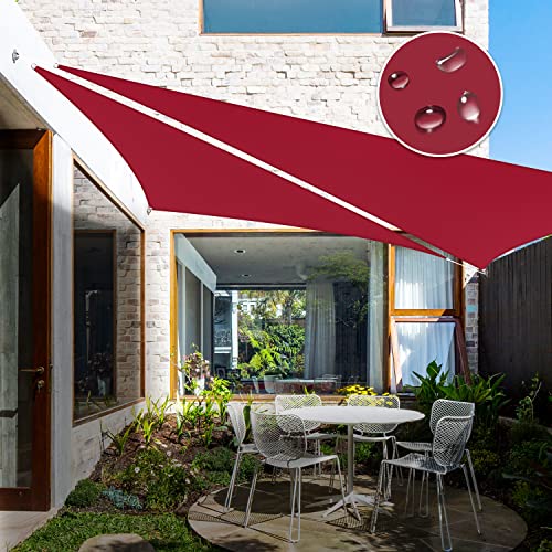 Windscreen4less Right Triangle Red 16'x16'x22.6' Terylene Waterproof Sun Shade Sail UV Sesistant Canopy Awning Shelter Fabric for Patio Yard Lawn Garden Outdoor Activities - Customized Sizes