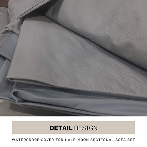 SOLAURA Patio Furniture Set Waterproof Covers Outdoor Sofa Set Covers Modern Conversation Sectional Half-Moon Sofa Set Protection Covers