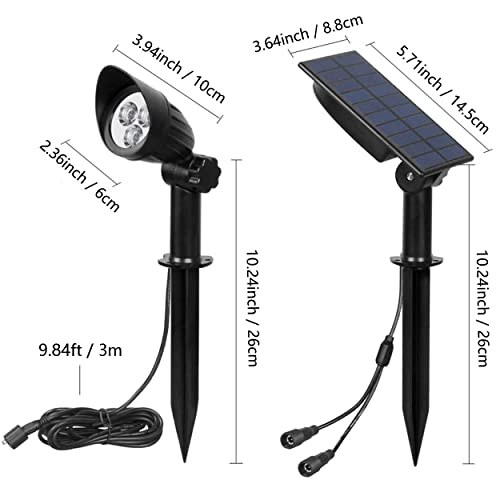 CORESLUX Solar Spotlights Outdoor Garden Lights, Super Bright 6 LED Bead Landscape Spotlights IP65 Waterproof Adjustable Solar Spot Lights for Patio Yard Garden Pathway (White Light)