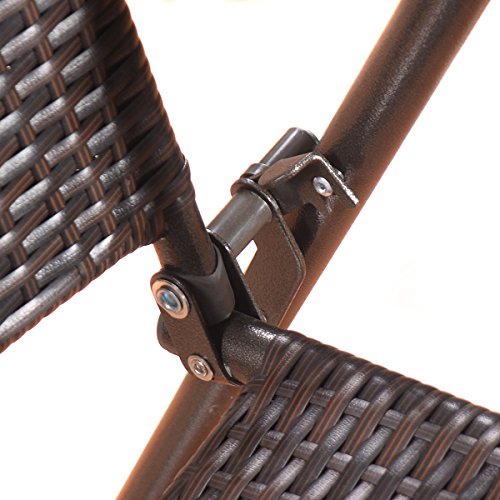 Tangkula 4 Piece Folding Patio Chairs, Lightweight Portable Foldable Space Saving Wicker Chair with Armrest & Footrest, Suitable for Lawn Patio Beach Garden Deck (26x22.5x42.5)