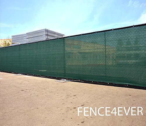 Fence4ever 4'x50' 4ft Tall 3rd Gen Olive Green Fence Privacy Screen Windscreen Fabric Mesh Tarp w/Aluminum Grommets for Home, Garden, Yard