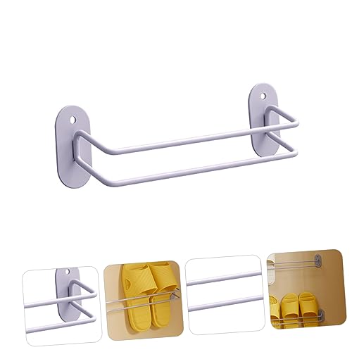 WATIIFUFU 1pc Shoe Storage Rack Adhesive Shoe Organizer Bathroom Towel Rod Wall Mounted Shoe Rack Towel Holder Wall Shoe Rack Organizer Towel Racks Wall-Mounted Carbon Steel Sandal Rack