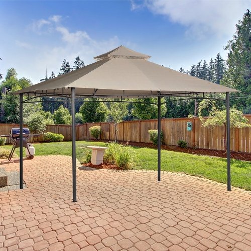Garden Winds Replacement Canopy for 10x12 Roof Style House Gazebo - Riplock 350 - Beige