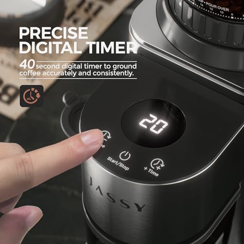 Burr Coffee Grinder Electric,Touchscreen Coffee Grinder,24 Grinding Settings Electric Coffee Bean Grinder with Timer Setting for Espresso/Drip