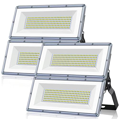 2 Pack 200W LED Flood Light, Super Bright Outdoor Stadium Lights, 20000LM 7000K Daylight Adjustable Lighting Angle, IP67 Waterproof Security Outdoor Flood Lighting for Yard, Stadium, Garden, Lawn