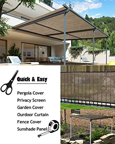Alion Home Privacy Sun Shade Fabric, Permeable DIY UV Shade Cloth for Patio, Pergola, Windows, Garden (Mocha Brown, 3.5 x 50 FT)