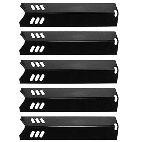 WALBZS 15 inch Grill Heat Shields for Dyna-glo DGF510SBP, DGF510SSP,Backyard BY14-101-001-02, BY15-101-001-02,Uniflame GBC1059WB,Porcelain Steel Heat Plate Tent Flame Tamer Burner Cove,Set of 5