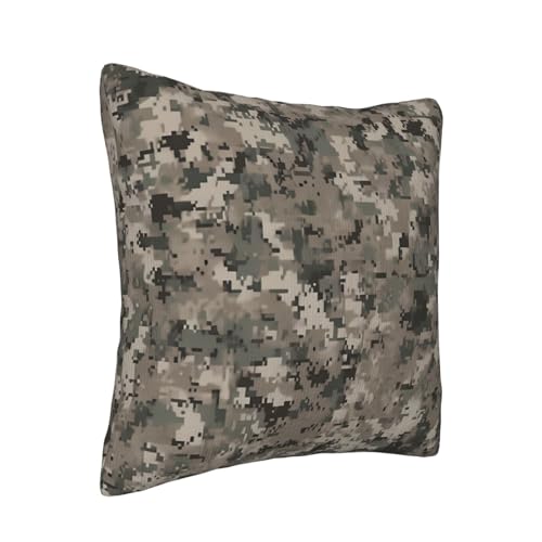 AdaNti Army Digital Camouflage Print Corduroy Throw Pillow Covers Soft Square Throw Pillow Case Home Decorations for Bed Sofa Living Room 16"x16"