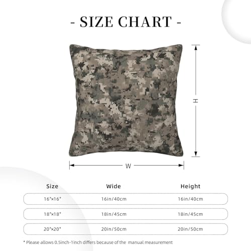 AdaNti Army Digital Camouflage Print Corduroy Throw Pillow Covers Soft Square Throw Pillow Case Home Decorations for Bed Sofa Living Room 16"x16"