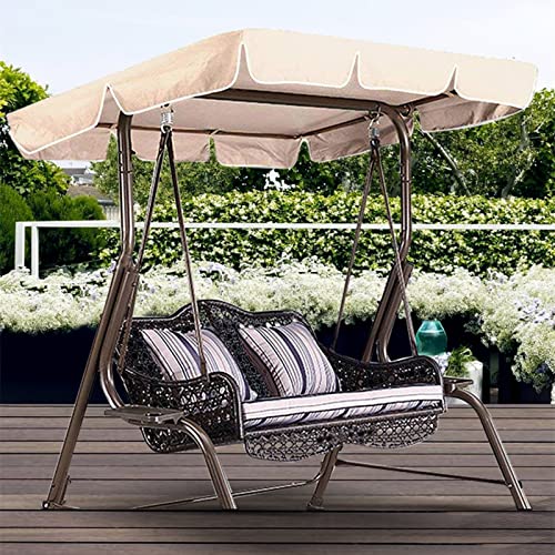 WULEE Outdoor Porch Swing Canopy Waterproof Top Cover, Garden Patio Swing Seat Replacement Canopy Awning Canopy Cover (77'' x 49'', Canopy Only) (Black)