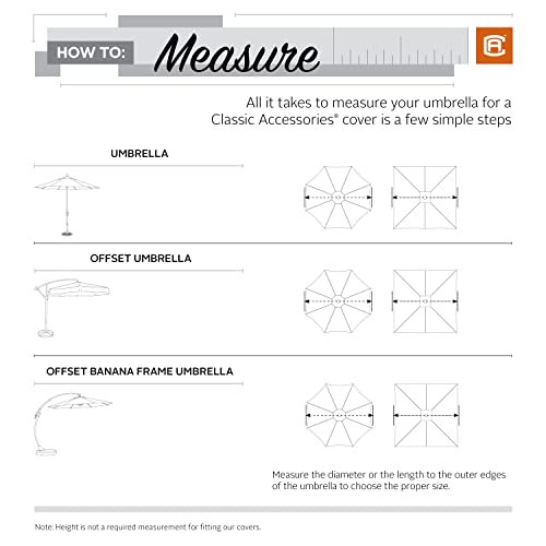 Classic Accessories Veranda's Best Waterproof Offset Umbrella & Frame Cover, 13 Foot, Patio Furniture Covers