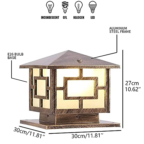 Boilyn Outdoor Column Lights, IP65 Waterproof Patio Post Lamp External Anti-Rust Aluminum Pillar Lights Outdoor Post Lights E26 Exterior Post Lights Fixtures for Garden Patio Lawn¡