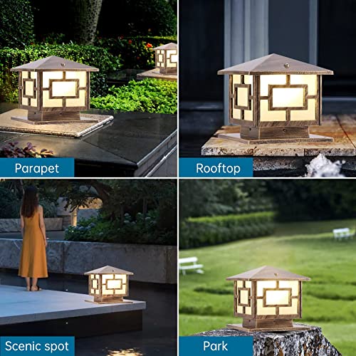 Boilyn Outdoor Column Lights, IP65 Waterproof Patio Post Lamp External Anti-Rust Aluminum Pillar Lights Outdoor Post Lights E26 Exterior Post Lights Fixtures for Garden Patio Lawn¡