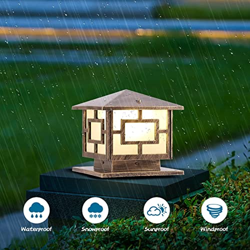 Boilyn Outdoor Column Lights, IP65 Waterproof Patio Post Lamp External Anti-Rust Aluminum Pillar Lights Outdoor Post Lights E26 Exterior Post Lights Fixtures for Garden Patio Lawn¡