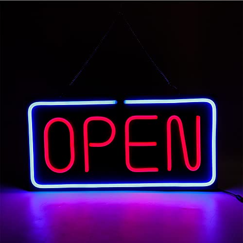 Open Neon Sign,LED Neon Decorative Lights,24x12 Inches Neon Signs for Business, Powered by USB with Power Adapter, Electronic Billboard Ad Board for Walls Store Window Bars Retail Salon Shop