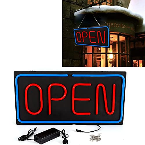 Open Neon Sign,LED Neon Decorative Lights,24x12 Inches Neon Signs for Business, Powered by USB with Power Adapter, Electronic Billboard Ad Board for Walls Store Window Bars Retail Salon Shop