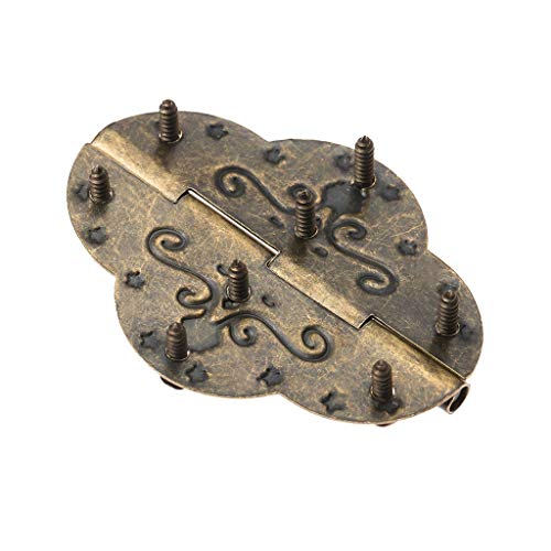 ALejoN 2Pcs 69x53mm Antique Bronze Cabinet Hinges for Jewelry Wooden Box Door Drawer Decorative Vintage Iron Hinge Furniture Fittings