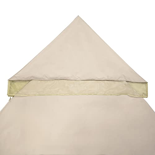 Yescom 10.6'x10.6' Gazebo Top Replacement for 2 Tier Madaga Frame Canopy Cover Patio Garden Yard Light Beige Y00710T01