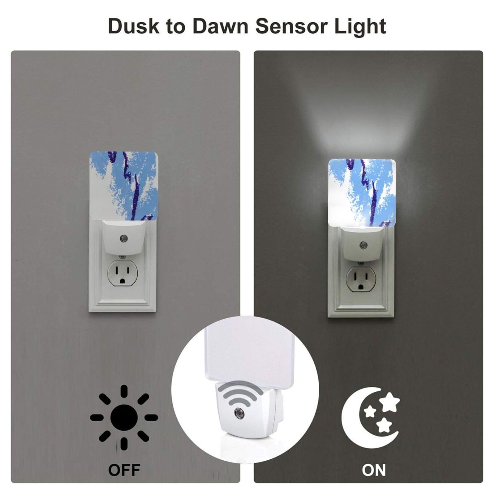 Delhiponics Graffiti Art Night Light Dusk to Dawn Smart Sensor,White Led Nightlight for Bedroom,Bathroom,Kitchen,Hallway,Stairs,Energy Efficient,Decor Desk Lamp