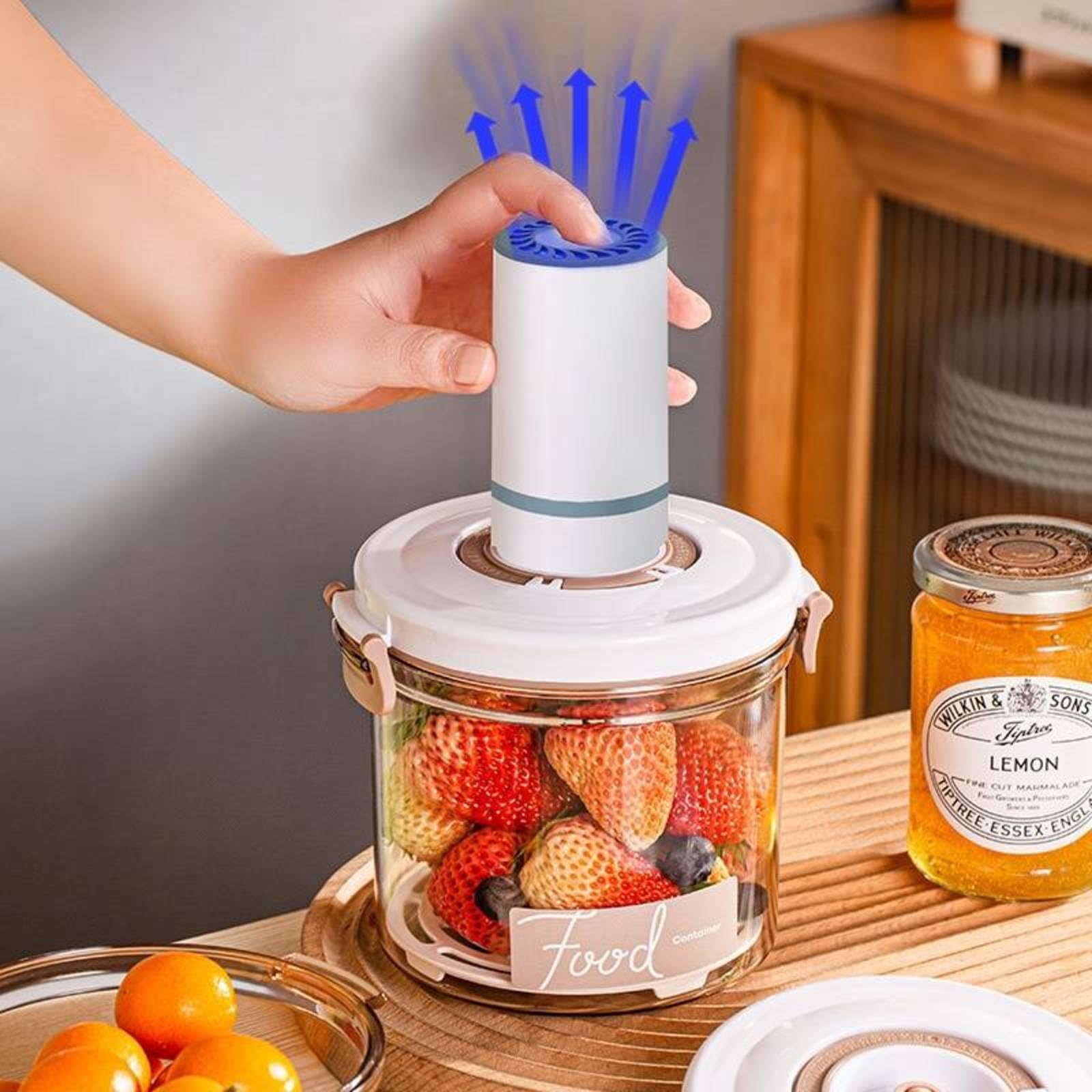 EsaSam Vacuum crisper electric suction sealed tank multigrain storage tank kitchen refrigerator drain food storage box