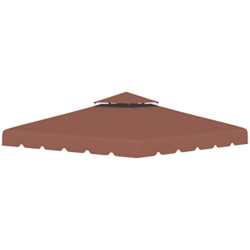 Outsunny 9.8' x 9.8' Gazebo Replacement Canopy, Gazebo Top Cover with Double Vented Roof for Garden Patio Outdoor (TOP ONLY), Coffee