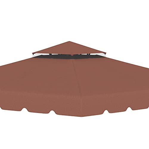 Outsunny 9.8' x 9.8' Gazebo Replacement Canopy, Gazebo Top Cover with Double Vented Roof for Garden Patio Outdoor (TOP ONLY), Coffee