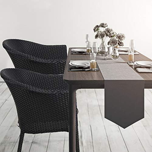 LUCKYERMORE Patio Dining Chairs All Weather Outdoor Garden Lawn Wicker Chair with Soft Cushion, Black