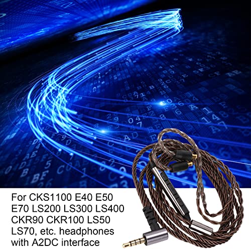 BesCable 3.9ft Replacement MMCX Cable 3.5mm Gold Plated Plug Earphone Cable with MMCX Connectors Headphone Upgrade Extension Cable Y-Cord with Mic for CKS1100 E40 E50 E70 LS200