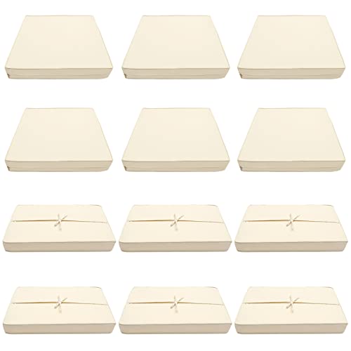 Qaworci Outdoor Cushion Slipcovers, Waterproof Patio Cushion Covers Replacement, Washable Patio Cushion Covers, Cushion Covers for Patio Furniture with Zipper (Beige)