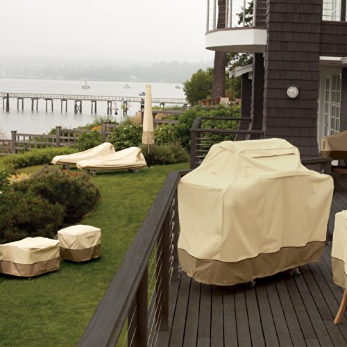 Classic Accessories Veranda Water-Resistant 26 Inch Patio Bar Chair & Stool Cover, 4-Pack, Patio Furniture Covers (Pebble/Bark/Earth)
