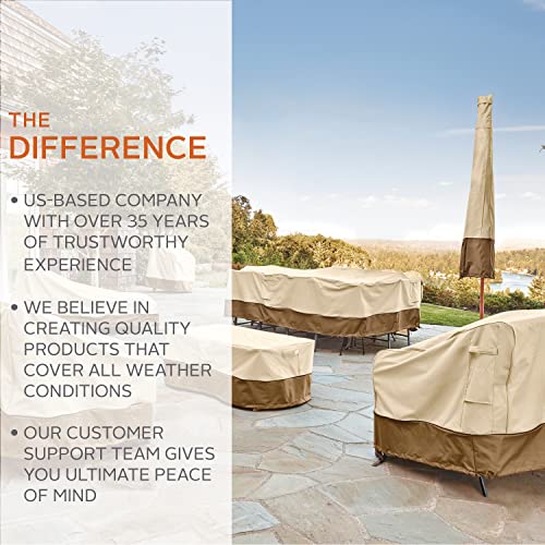 Classic Accessories Veranda Water-Resistant 26 Inch Patio Bar Chair & Stool Cover, 4-Pack, Patio Furniture Covers (Pebble/Bark/Earth)