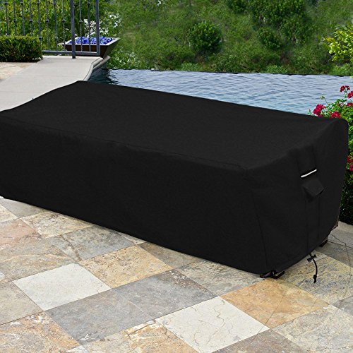 Patio Outdoor Sofa Covers Waterproof Black Loveseat Covers,Lawn Bench Covers Stackable Heavy Duty Outside Couch Covers Patio Furniture Covers,Outdoor Lounge Seat Covers Water Resistant,Black